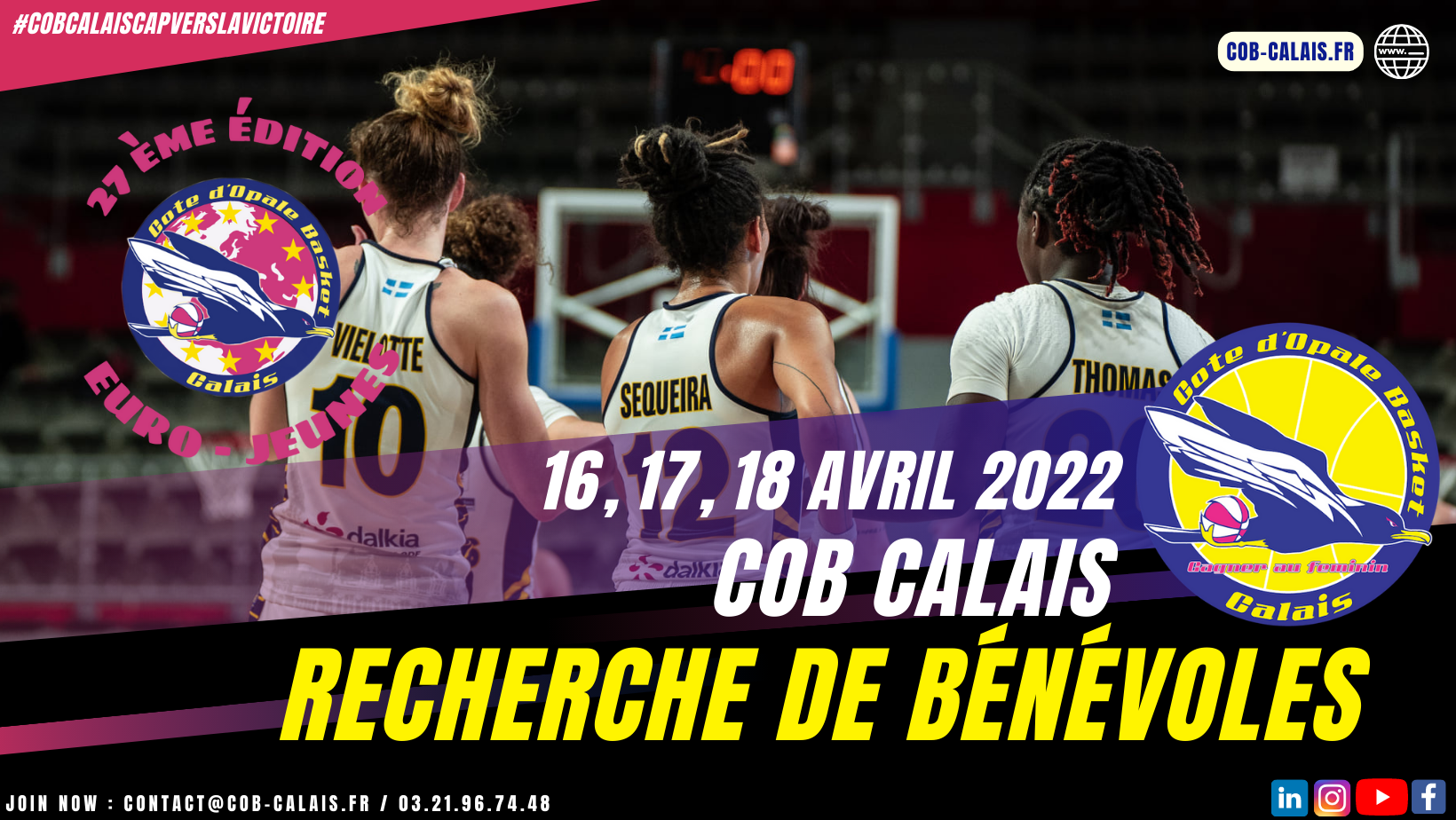 Recherche de Bénévoles pour le 27ème Euro-Jeunes - COB CALAIS