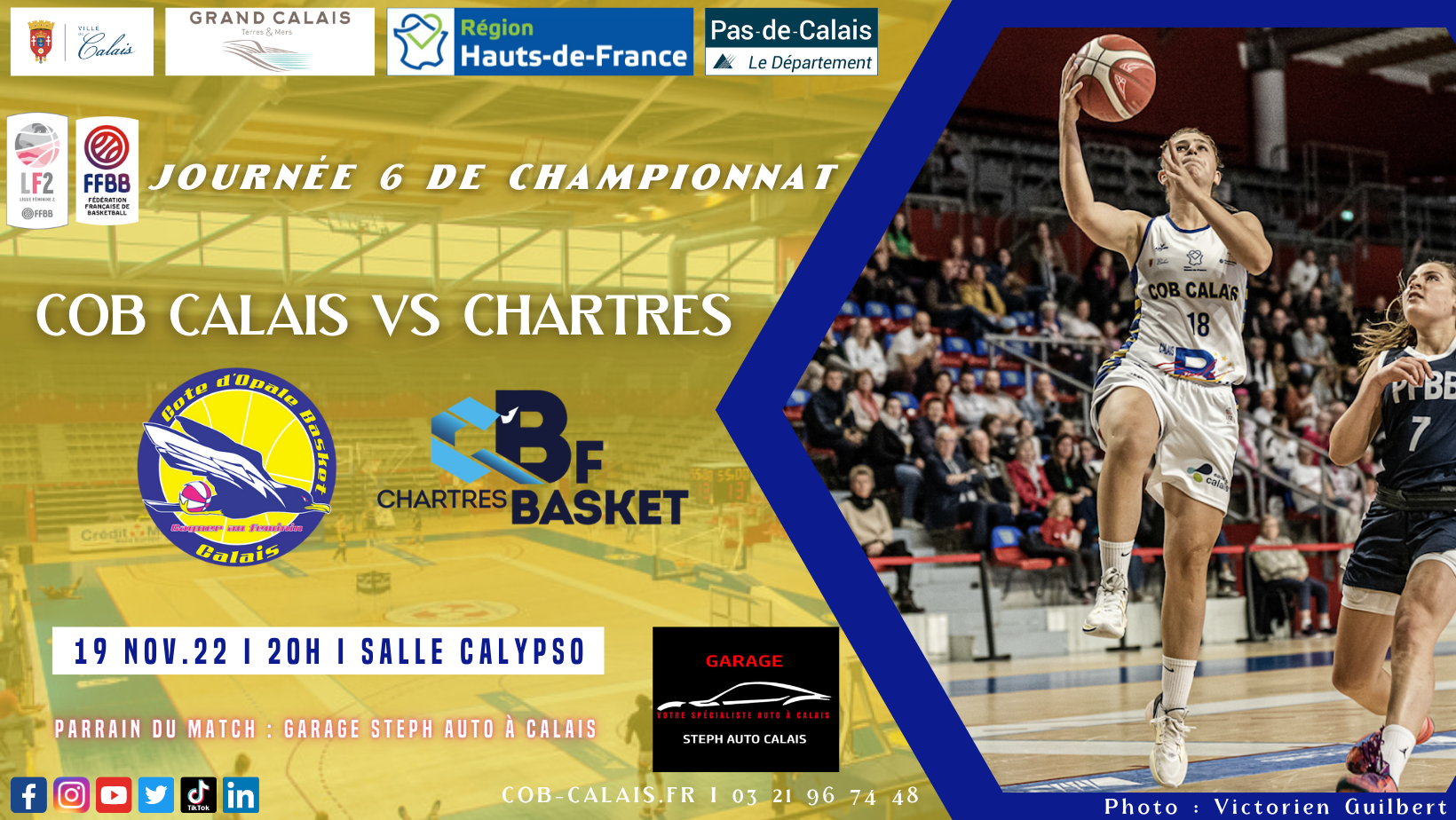 Journée 6 LF2 : COB Calais VS Chartres - COB CALAIS