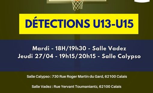 Recrutement U13/U15 - COB Calais - COB CALAIS