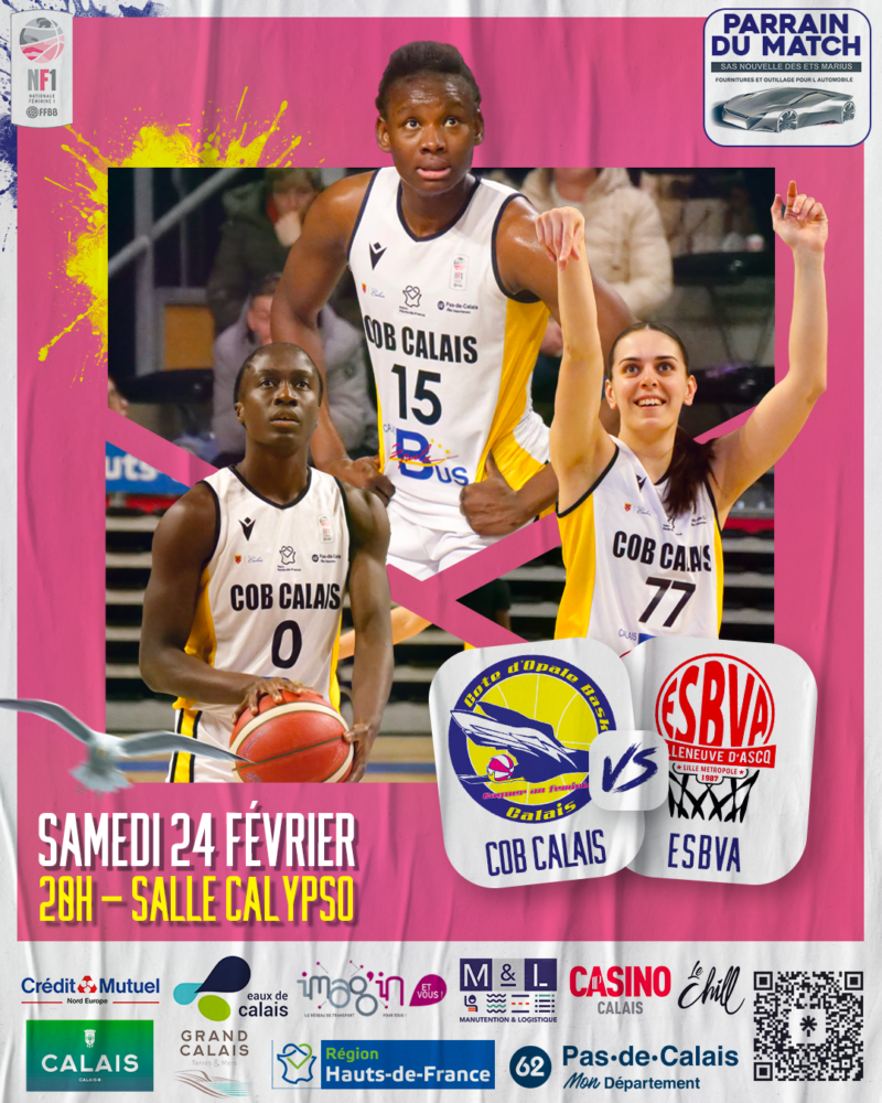 NF1 - Journée 17 - COB Calais VS ESB Villeneuve d’Ascq - COB CALAIS