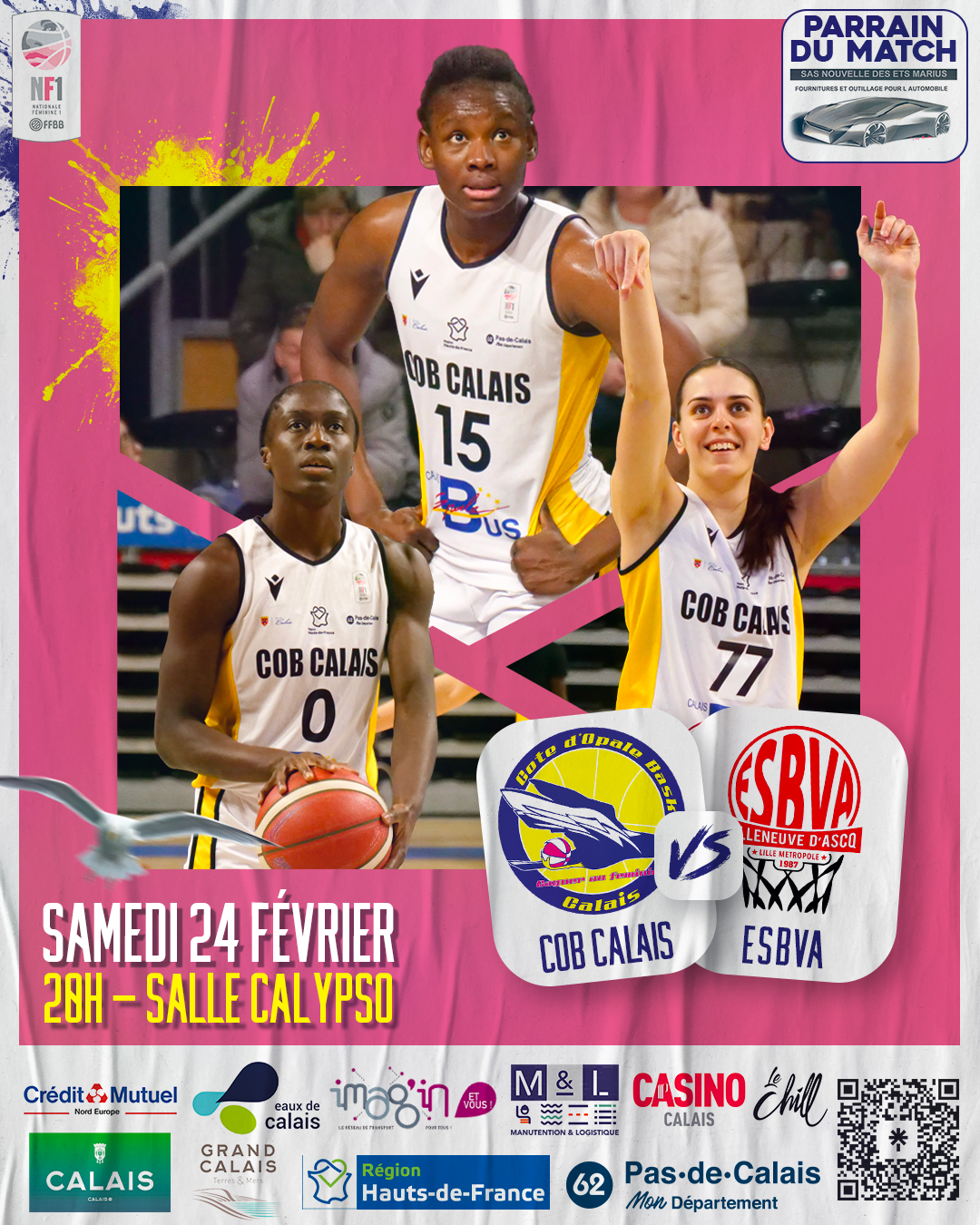 NF1 - Journée 17 - COB Calais VS ESB Villeneuve d’Ascq - COB CALAIS